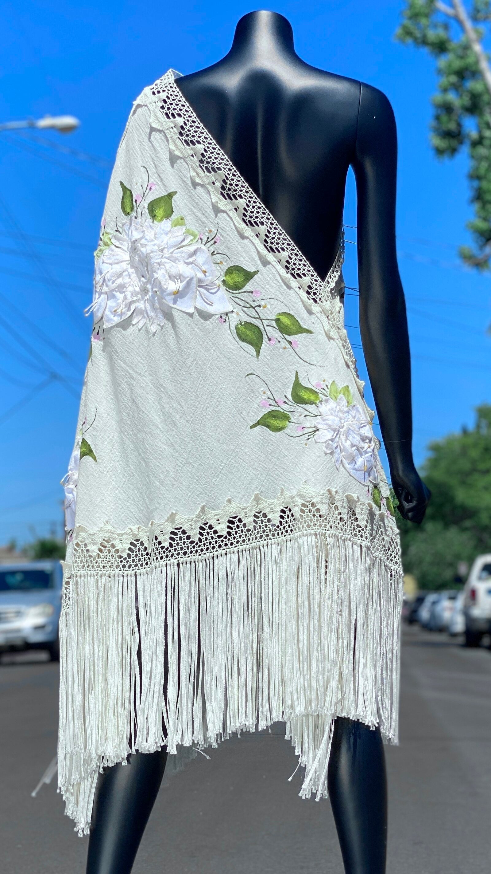 70s Hand Painted Cape – Via Davia Vintage