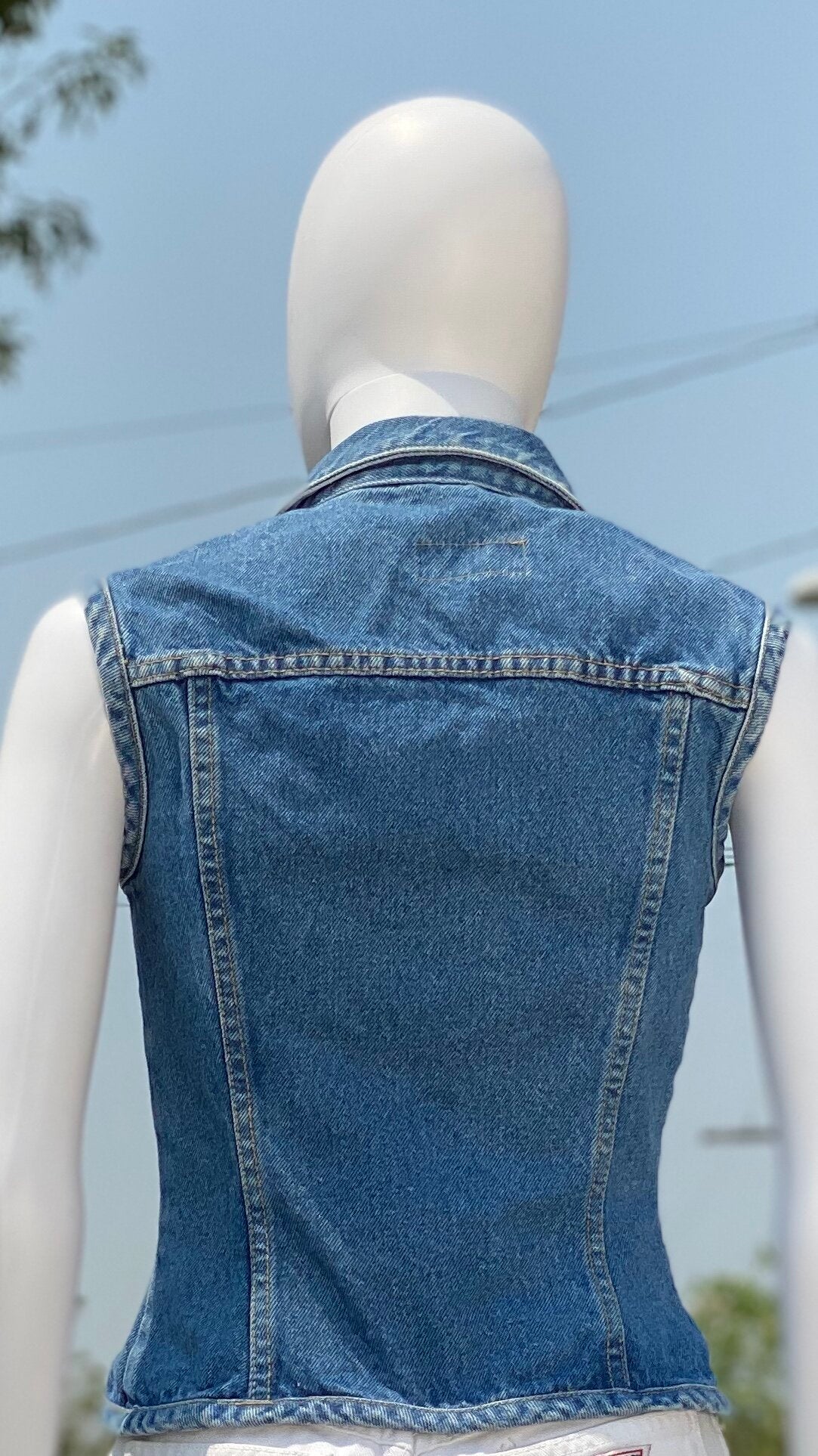 80s Paris Blues Denim Vest – Via Davia Vintage